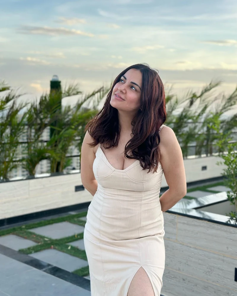 Shraddha Arya in cleavage baring tight fit dress flaunts her fine curves - see now. - SpideyPosts